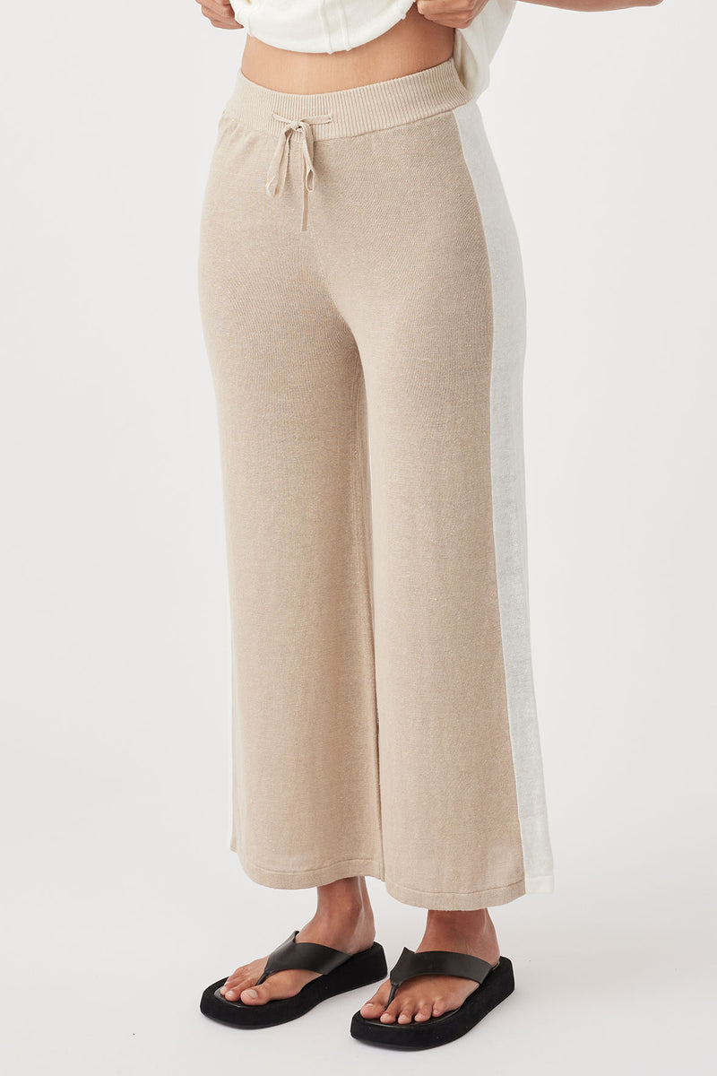 Larri Pant | Taupe & Cream – oliveandclover