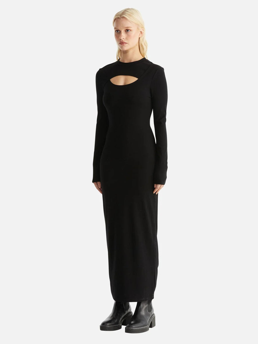 Remi Ribbed Dress | Black – oliveandclover